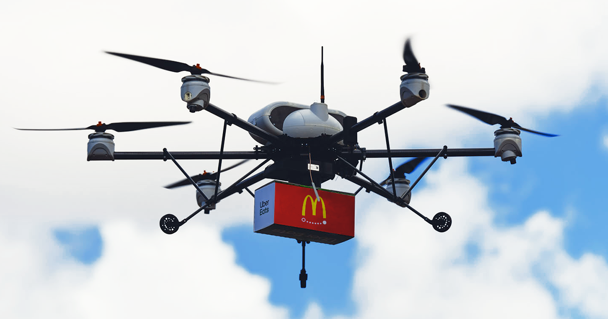 Uber lança delivery por drones nos EUA e promete pedidos em minutos
